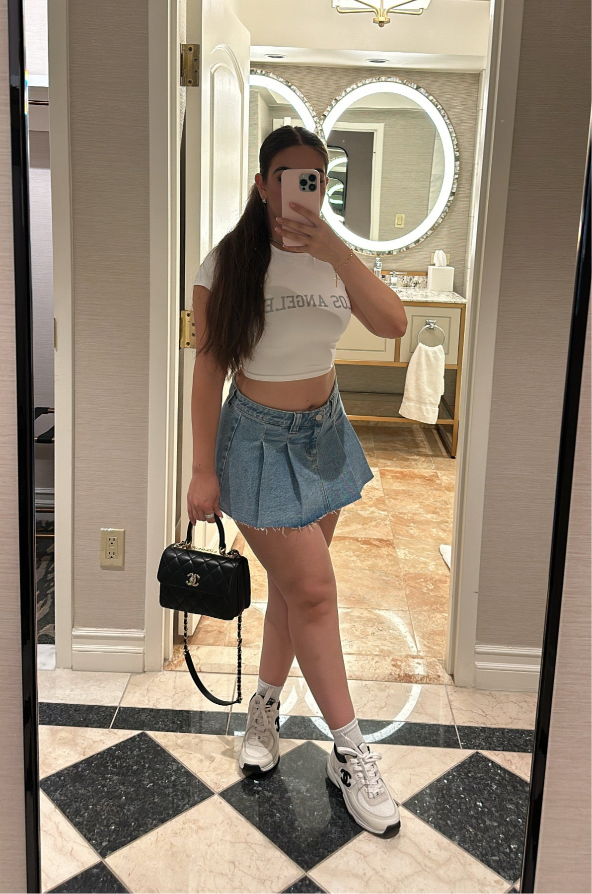Kate Pleated Denim Mini Skirt – Valeria'S Boutique